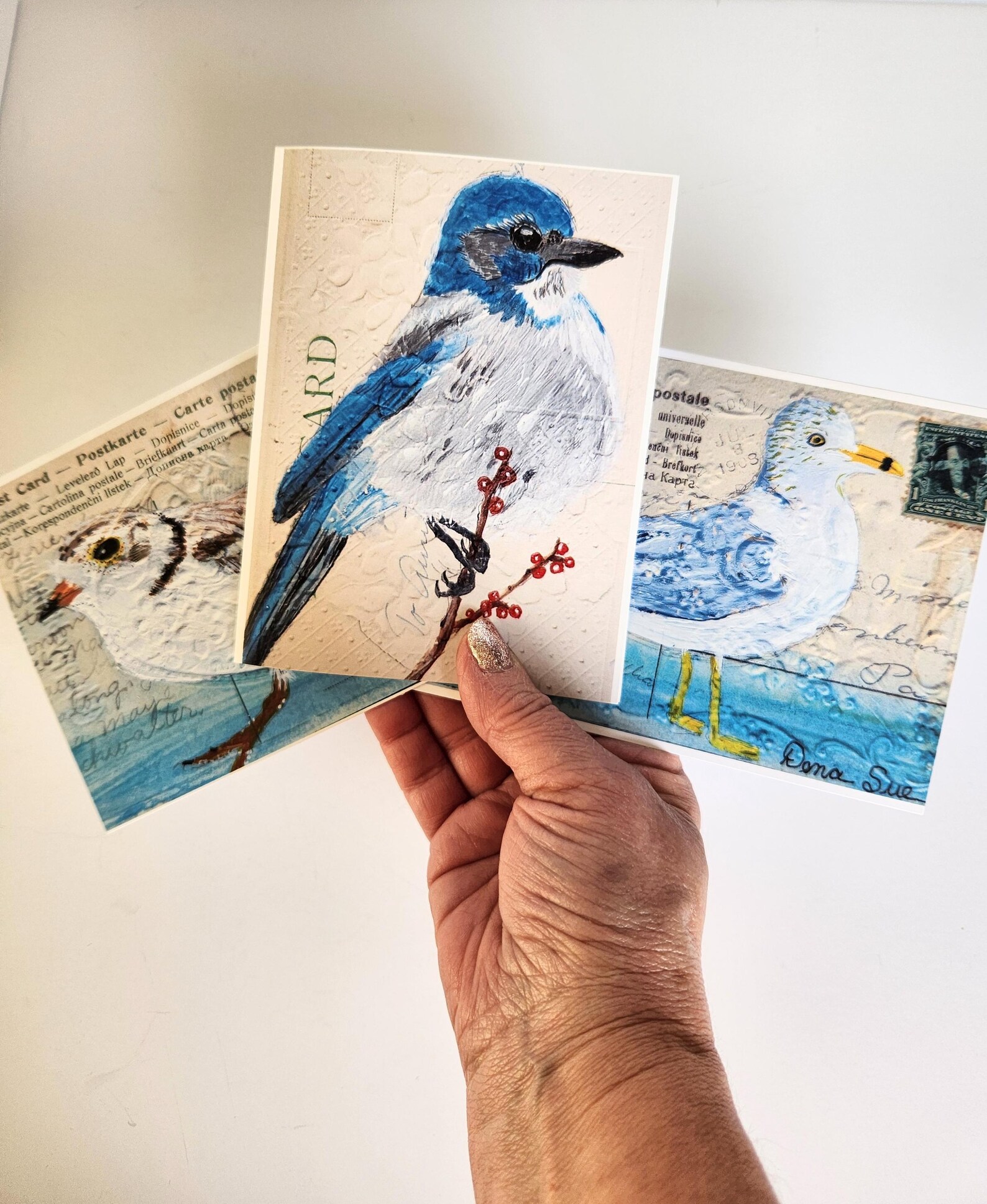 Bird Notecards, Prints of Birds on Vintage Postcards Blank Inside - Etsy