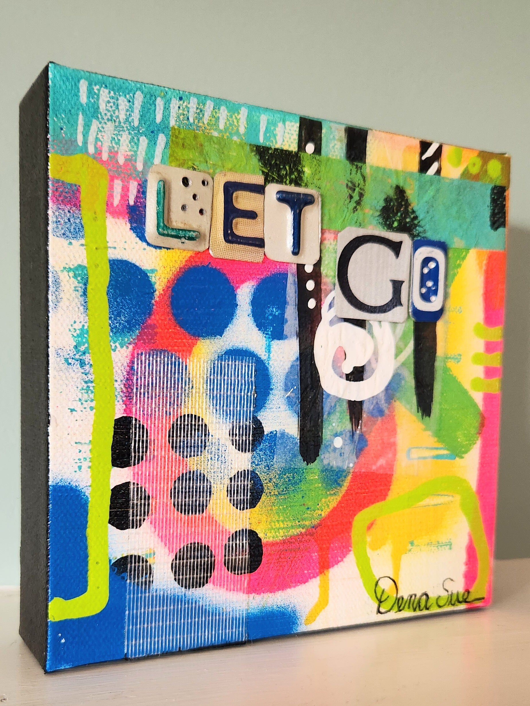 Bright Bold Colorful Artwork, Mini Painting, Abstract Art, Affordable ...