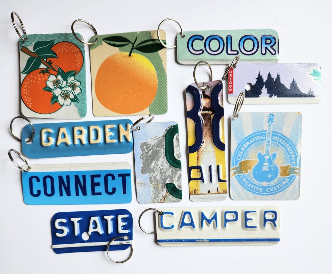 Upcycled Keychains From Different States Handcrafted From License ...