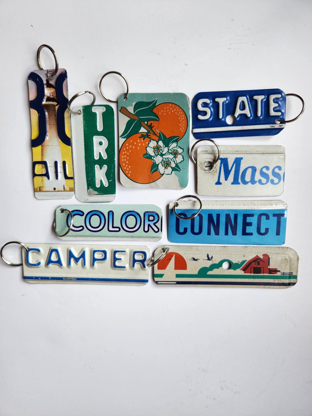 Upcycled Keychains From Different States Handcrafted From Repurposed ...