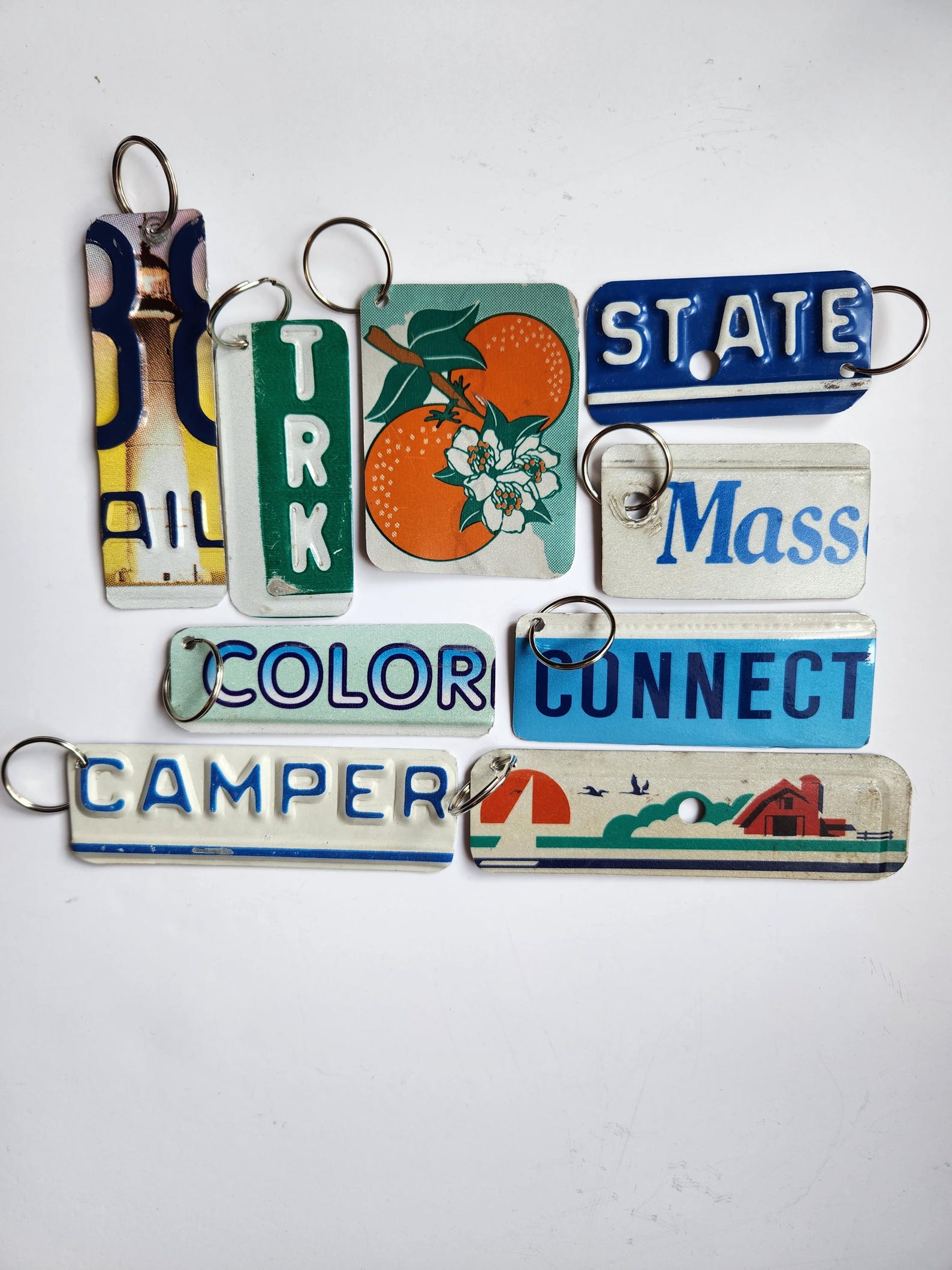 Upcycled Keychains From Different States Handcrafted From Repurposed ...