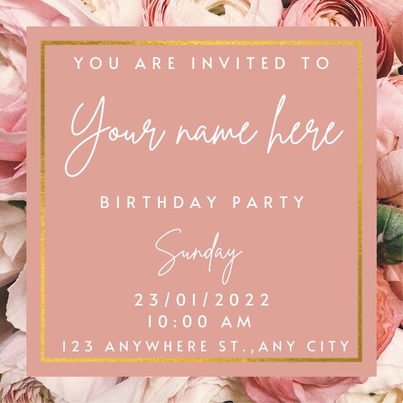 Customizable Party Invitation. DIGITAL DOWNLOAD - Etsy