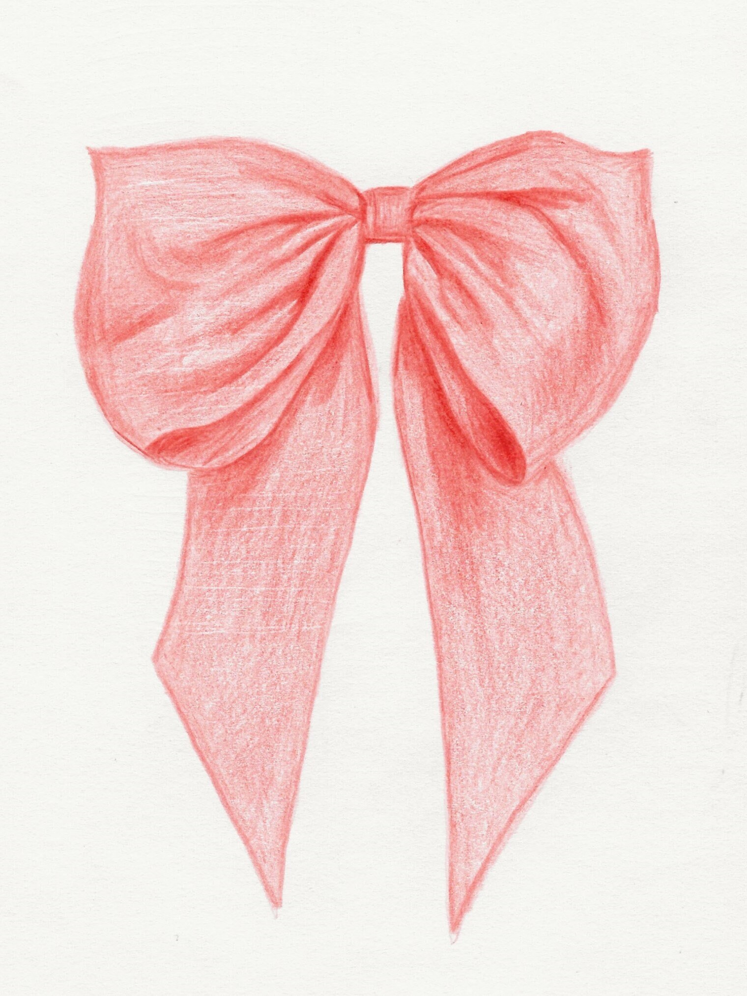 Red Ribbon Bow Colored Sketch - Etsy