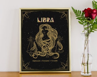 Libra / Star Sign / Zodiac / Art Print by Bec Flattley - Etsy Australia