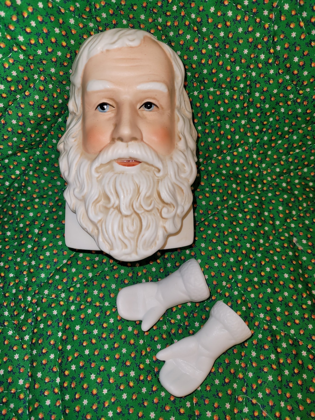 Porcelain Santa Head & Hands - Etsy