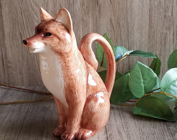 Glazed Stoneware Woodland Fox Pitcher - Etsy