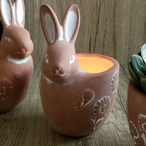 Bunny Terracotta Planters Set of 3 - Etsy