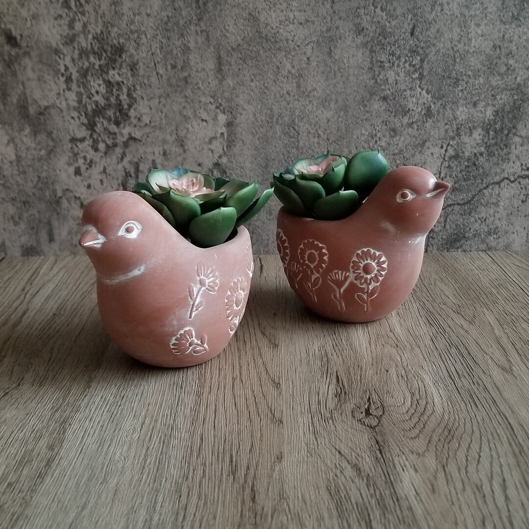 Terracotta Bird Pot Set of 2 - Etsy