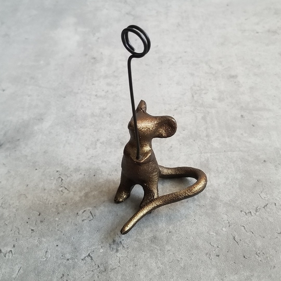 Cast Aluminum Cheese Mouse Card Holder With Bronze Finish - Etsy