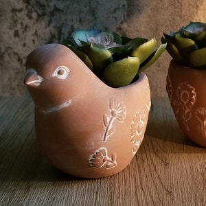 Terracotta Bird Pot Set of 2 - Etsy