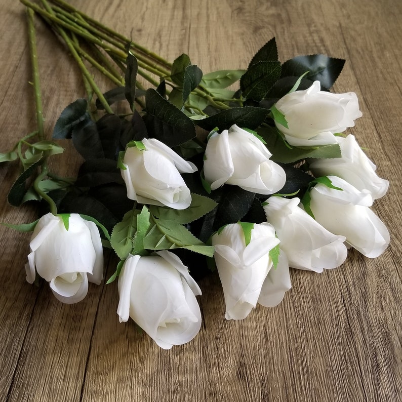 White Long-stemmed Rose - Etsy