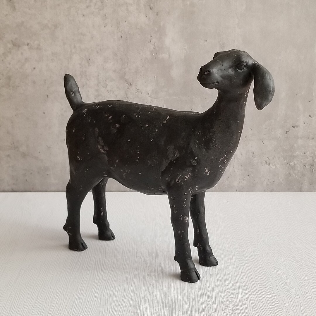 Iron Look Resin Standing Goat Sculpture - Etsy