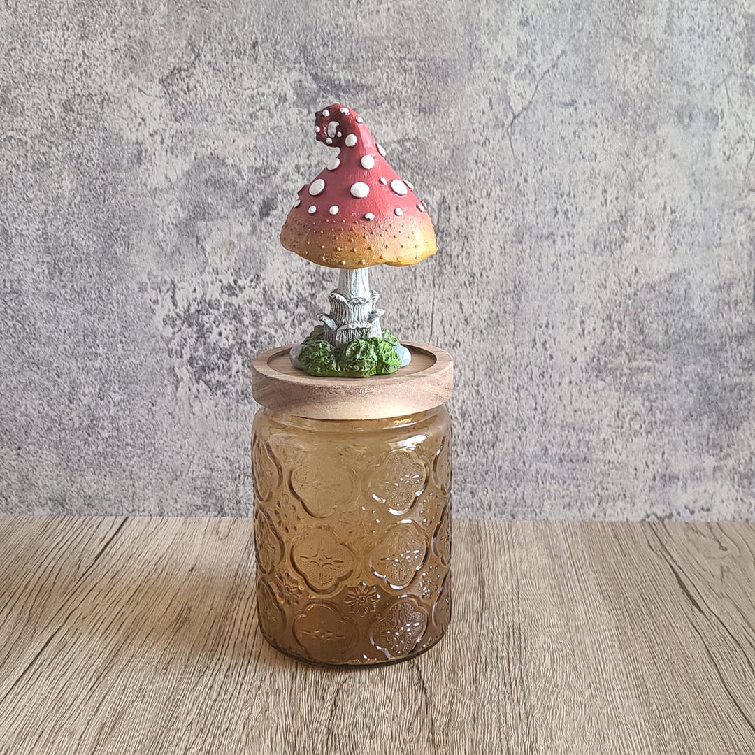 Red & Rust Woodland Mushroom Canister - Etsy