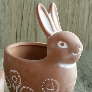 Bunny Terracotta Planters Set of 3 - Etsy