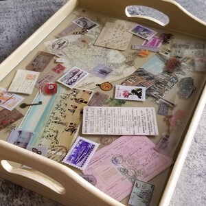 World Traveler Wood & Resin Serving Tray - Etsy