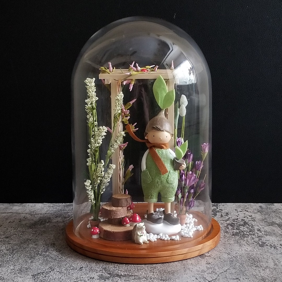 Nature Boy Paper Garden Cloche Scene - Etsy