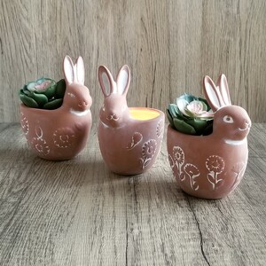 Bunny Terracotta Planters Set of 3 - Etsy