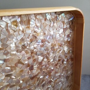 Shell Chip Wood Serving Tray With Clear Resin Finish - Etsy