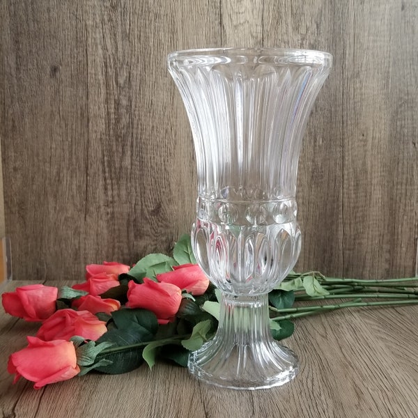Footed Glass Vase - Etsy