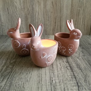 Bunny Terracotta Planters Set of 3 - Etsy