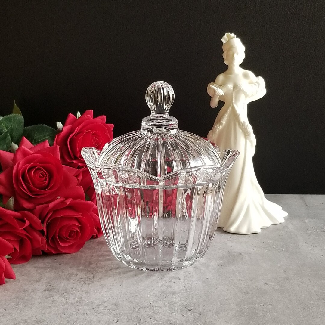 Glass Jar, Glass Treat Jar, Glass Candle Jar, Glass Candy Jar, Royal ...