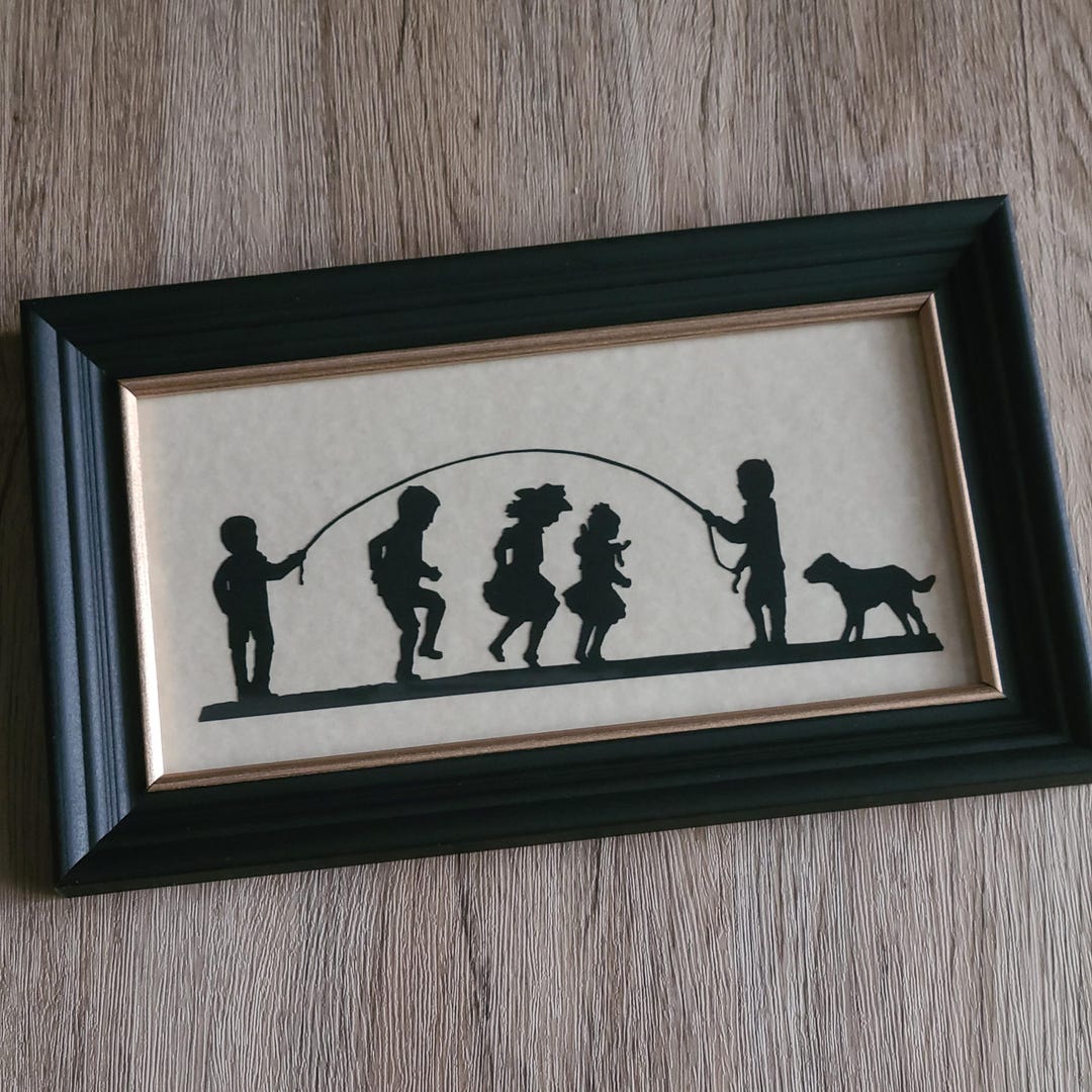 Jumping Rope Victorian-style Silhouette Framed Art - Etsy