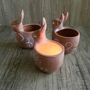Bunny Terracotta Planters Set of 3 - Etsy