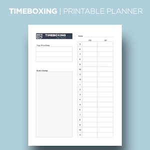 TIMEBOXING Digital Planner | Daily + Weekly Format | Time Box Planner ...
