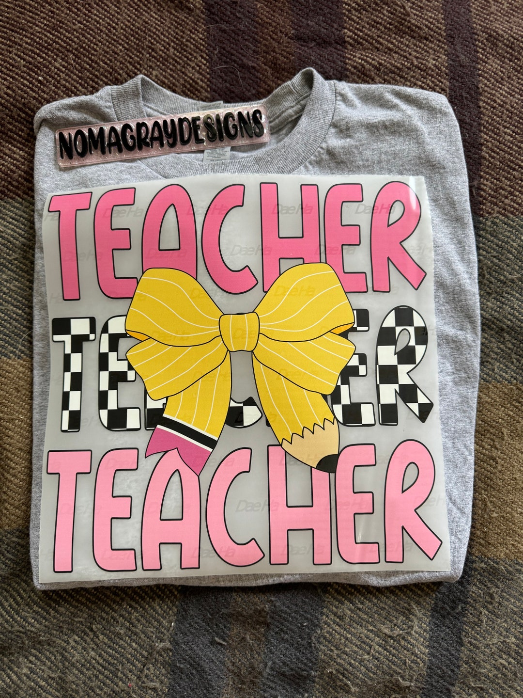 Checkered Print Teacher Pencil Shirt, Back to School Shirt, Back to ...