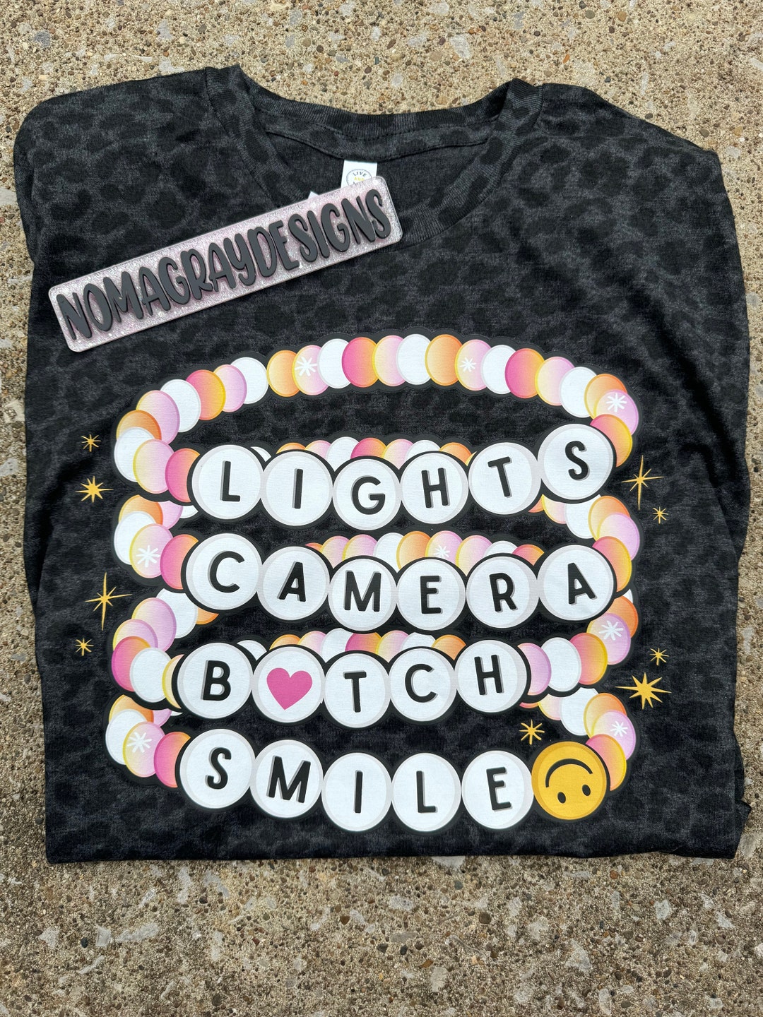 Lights Camera Smile Shirt, TTPD, Leopard Print, Friendship Bracelets - Etsy