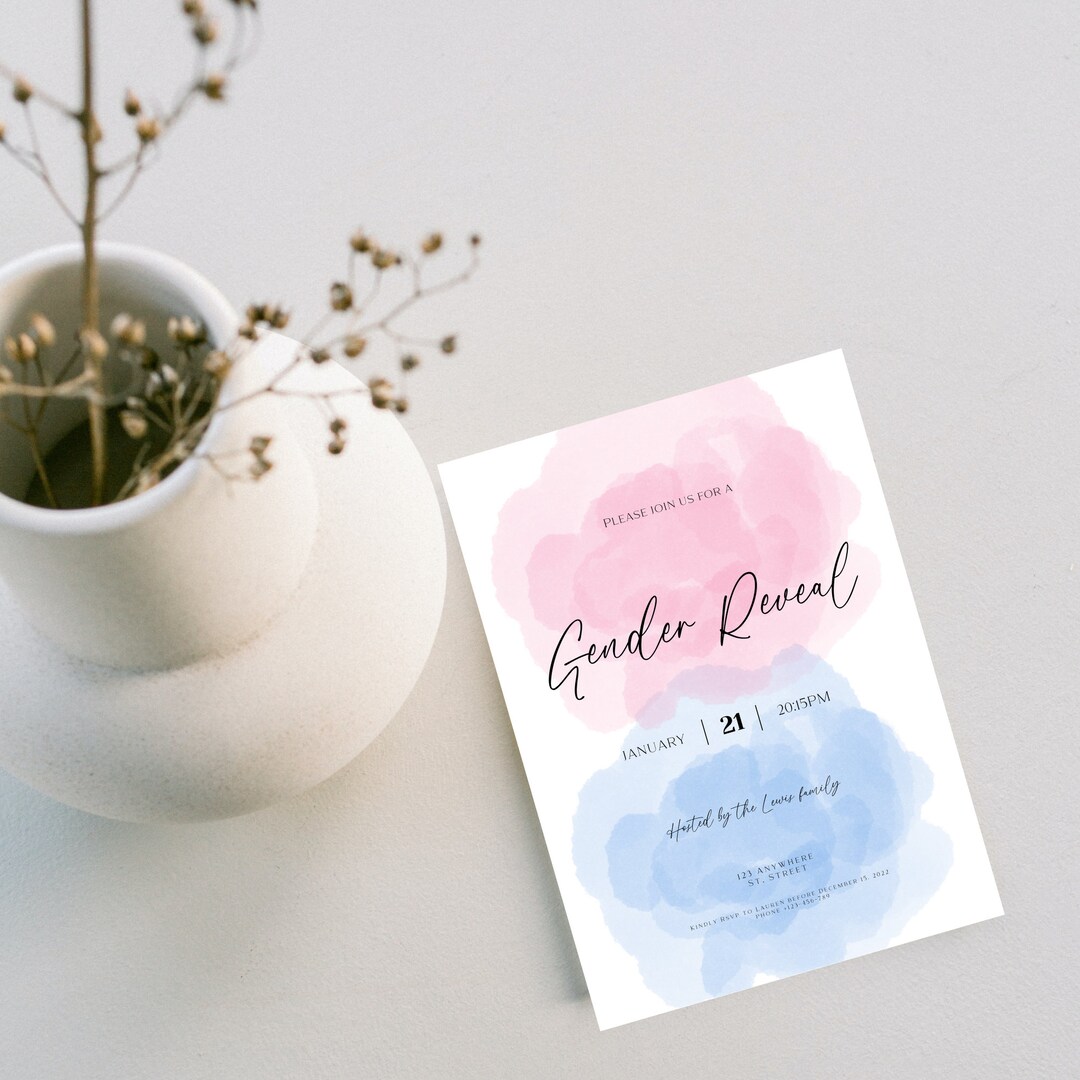 Editable Gender Reveal Invitation Printable Invitation He or - Etsy