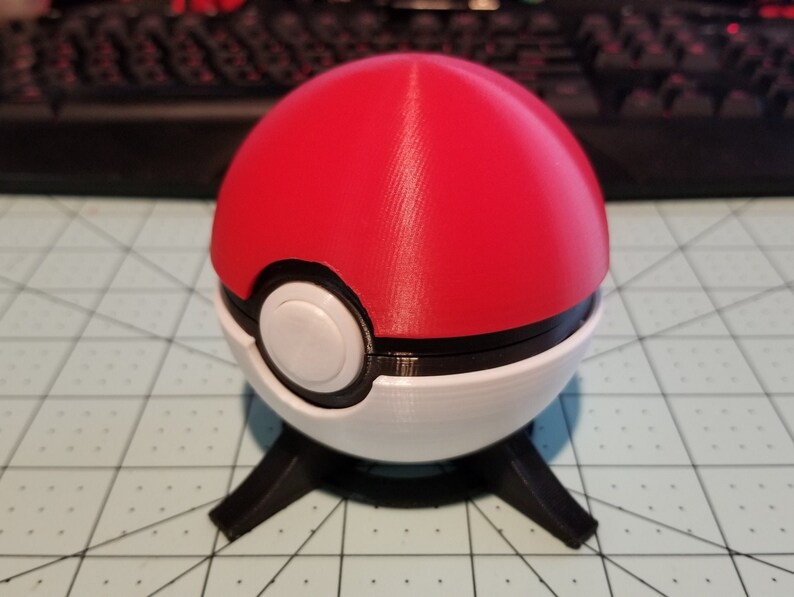 Pokeball W/ Push Button Opening 3D Printed - Etsy