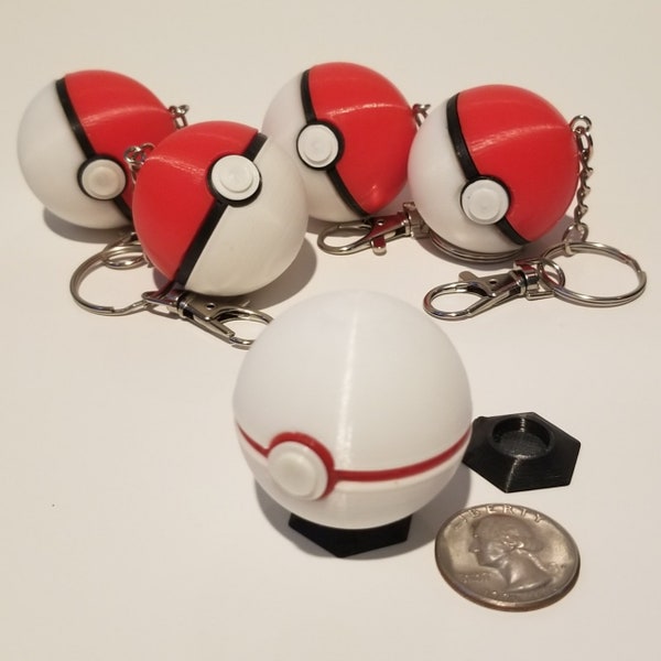 Pokeball Keychain - Etsy