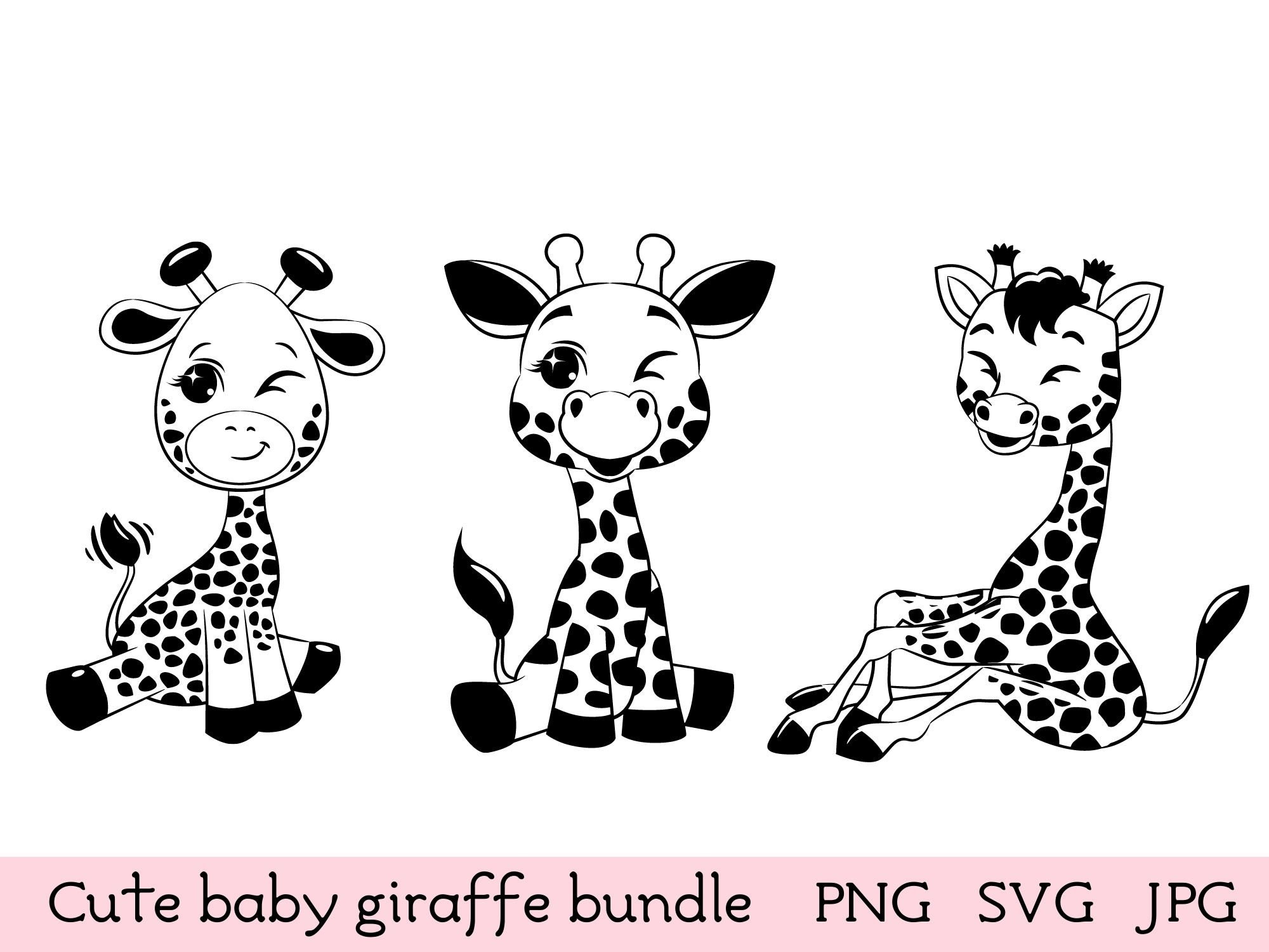 Cute Giraffe Clipart Black And White