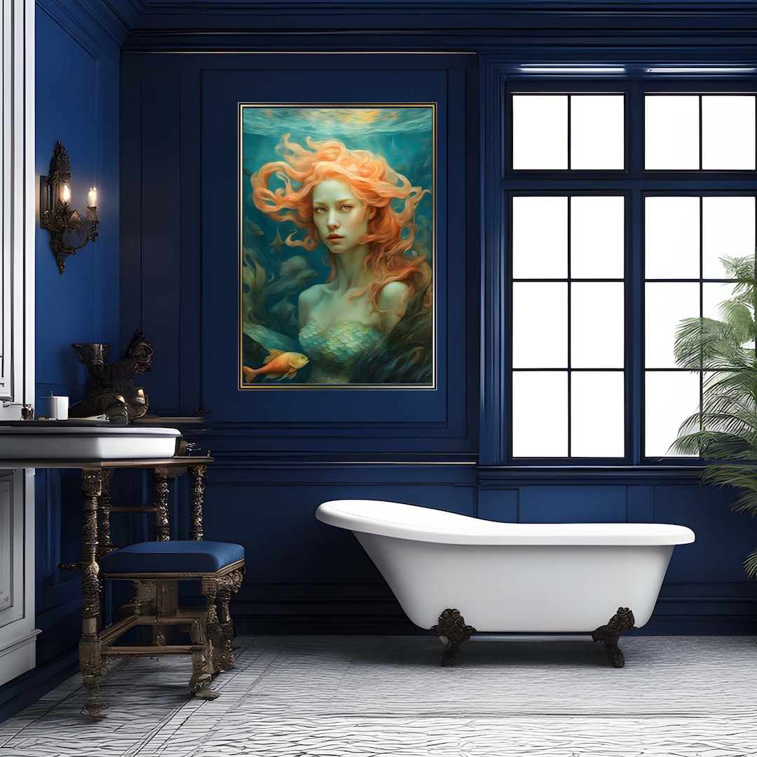 Irish Mermaid Painting Celtic Mermaid Art Print Mermaid Wall - Etsy