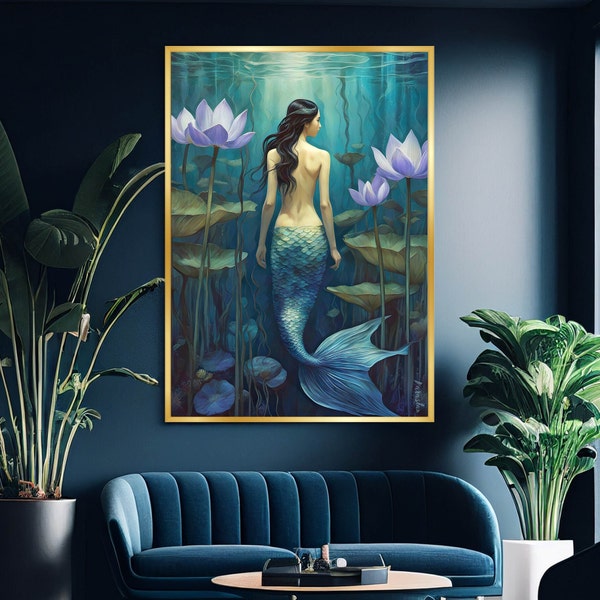 Japanese Mermaid Painting - Etsy