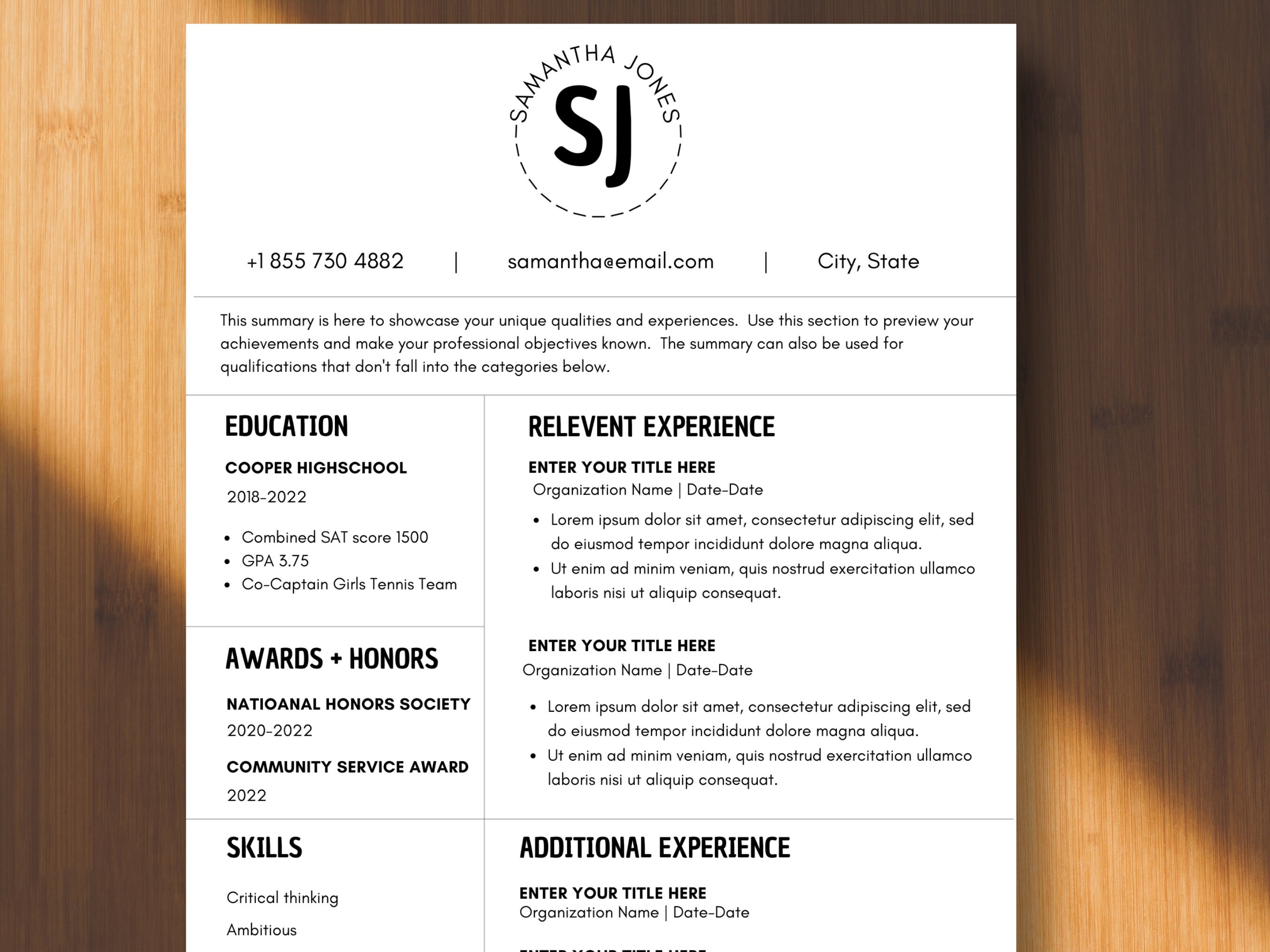 Student Resume Template, College Resume Template, Modern Resume ...