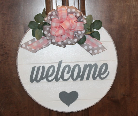 Welcome Wooden Door Hanger Welcome Decor Front Door Decor - Etsy