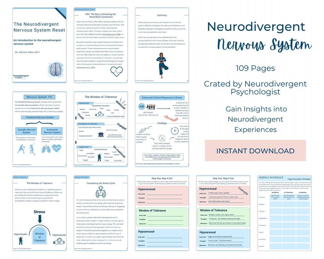 Neurodivergent Nervous System Digital Workbook Autism Workbook ADHD ...