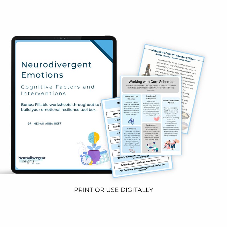 Therapy Workbook | CBT | ACT | Neurodivergent | Emotions | Therapy ...