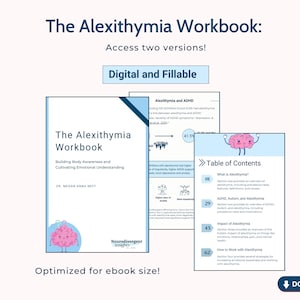 The Alexithymia Workbook ADHD Workbook Autistic Workbook Therapy ...
