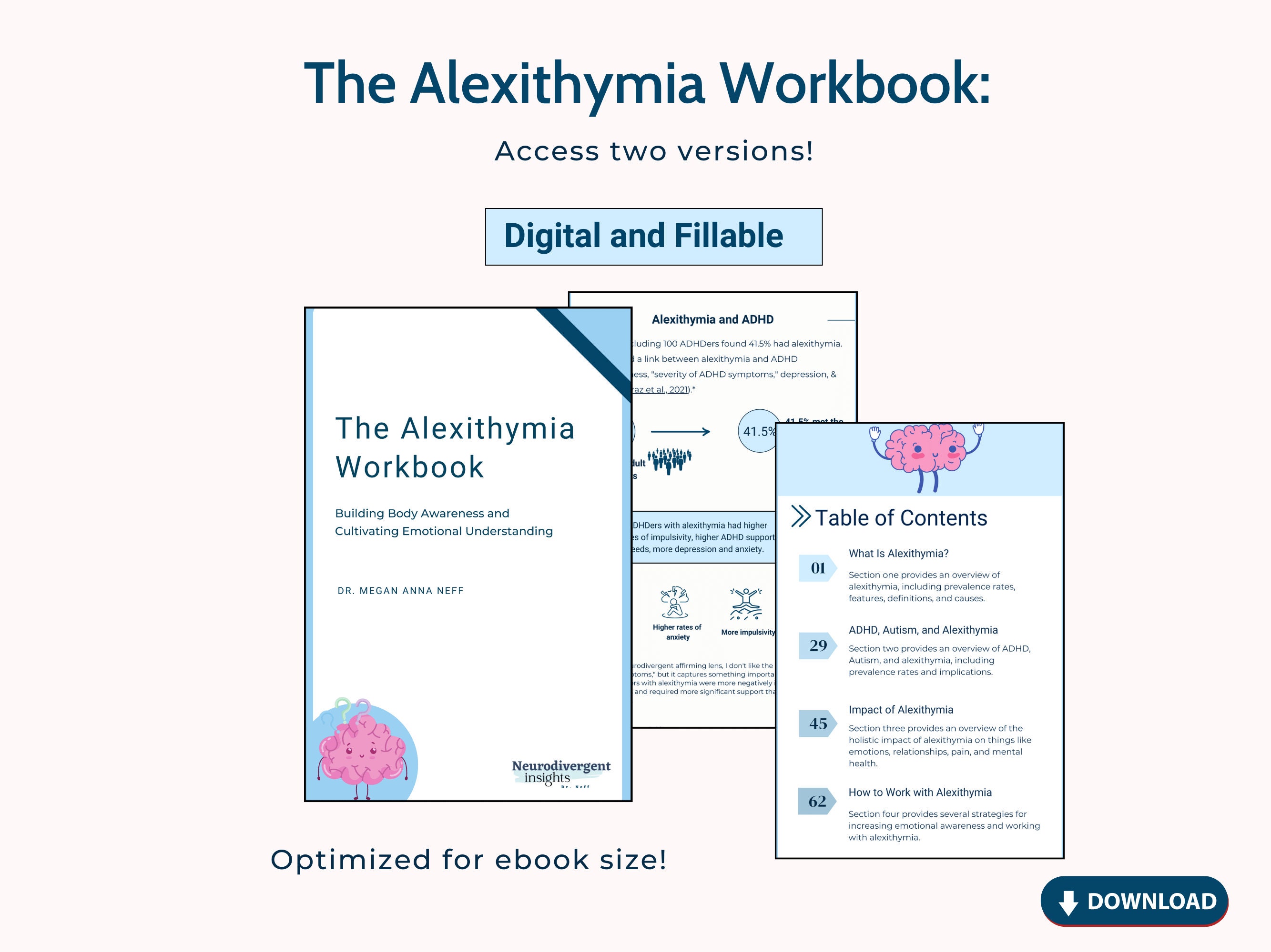 The Alexithymia Workbook ADHD Workbook Autistic Workbook Therapy ...