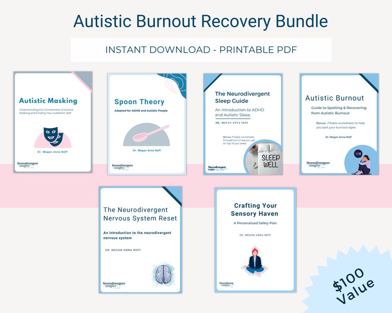 Autism Burnout Bundle Digital Workbook Autism Workbook Therapy ...