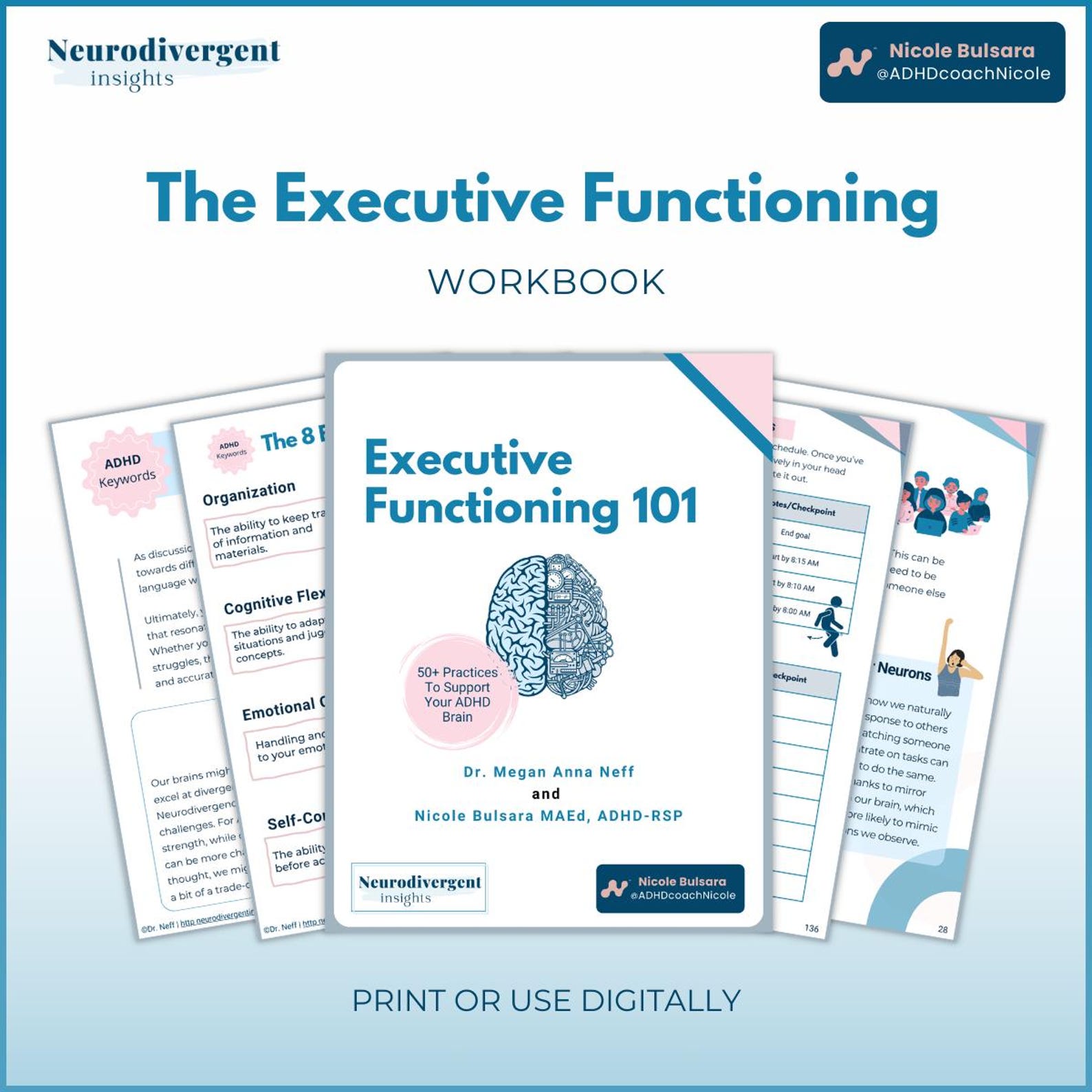 Executive Functioning| ADHD Workbook | ADHD Worksheets | Executive ...