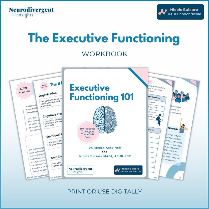 Executive Functioning| ADHD Workbook | ADHD Worksheets | Executive ...