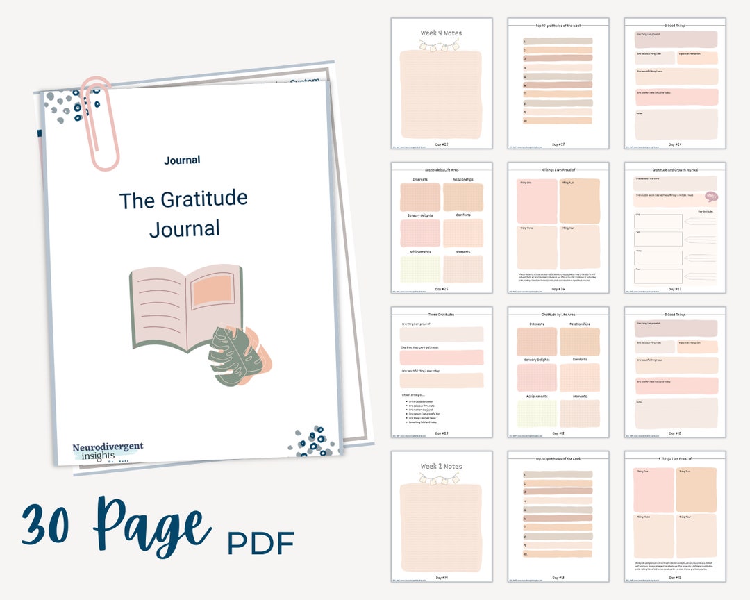 Printable Gratitude Journal Gratitude Journal Notebook - Etsy