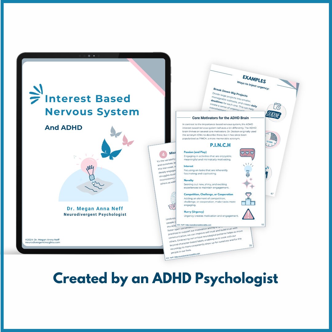 Interest-based Nervous System ADHD Workbook Adhd Worksheets ADHD ...