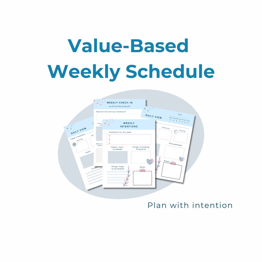Value-based Weekly Schedule (fillable PDF) | Schedule | Weekly Planner ...