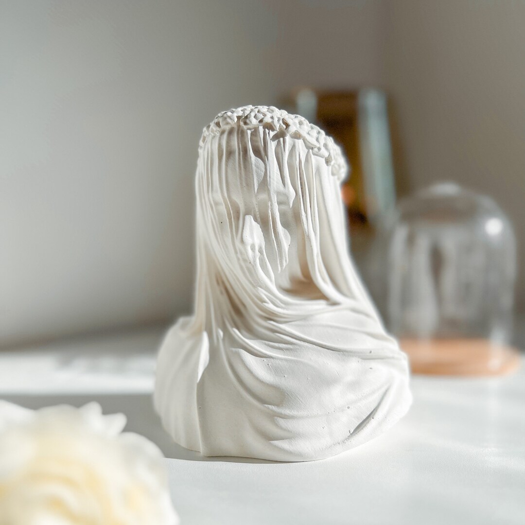 Veiled Vestal Concrete Bust - Etsy