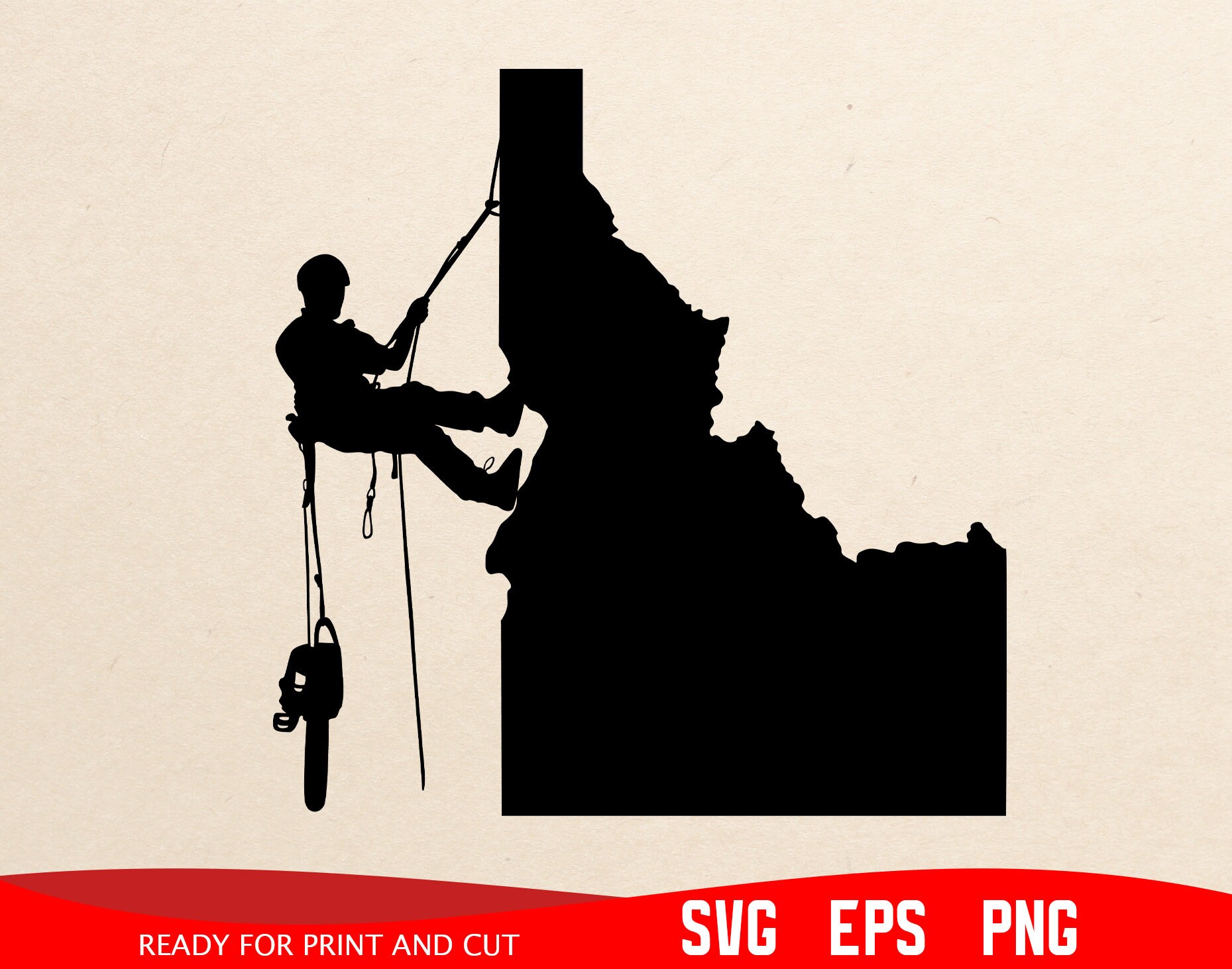 Tree Arborist SVG Tree Services Svg, Tree Cutter Climbing, Silhouette ...